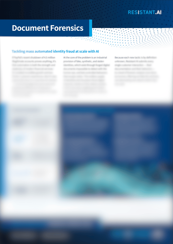 Product Overview: Document Forensics | Resistant AI Product Overview: Document Forensics | Resistant AI
